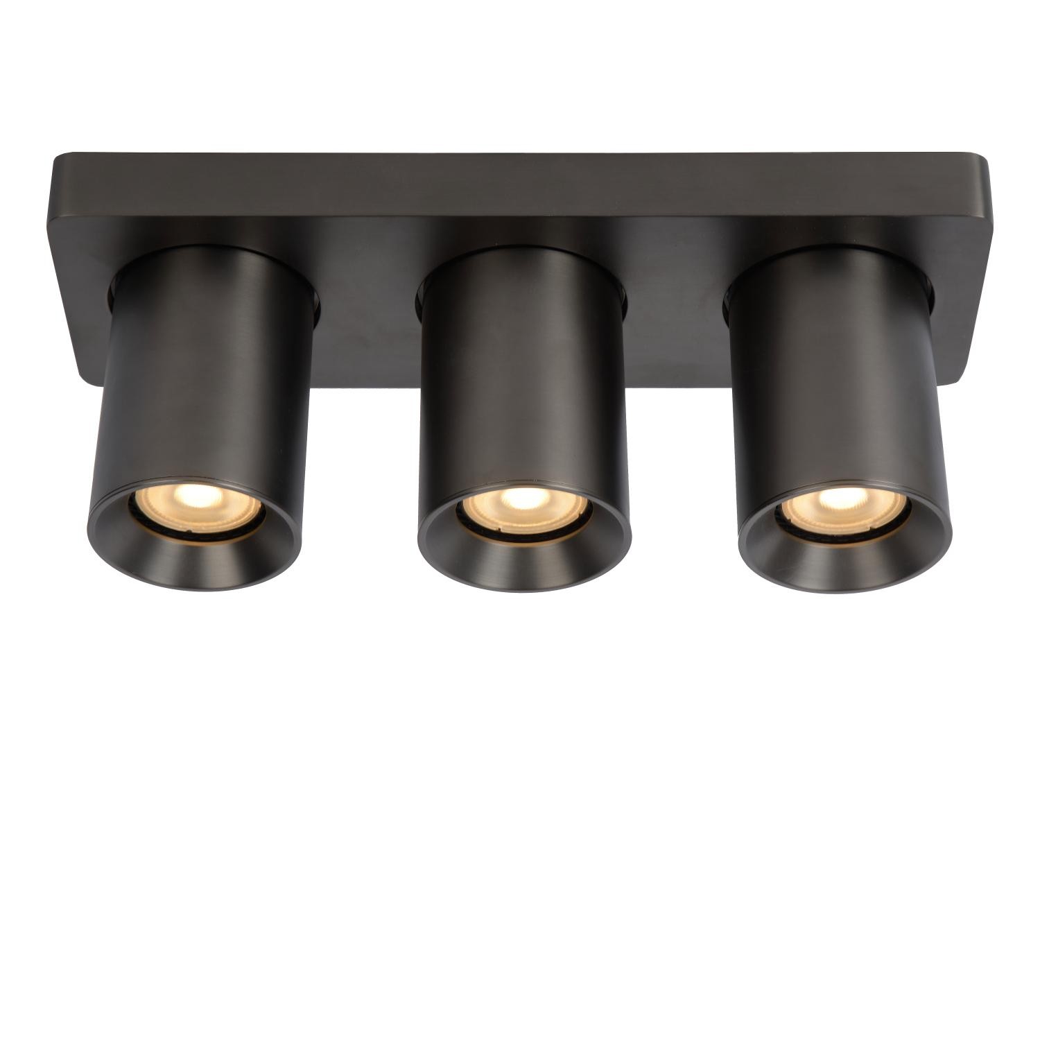 Lucide NIGEL - Plafondspot - LED Dim to warm - GU10 - 3x5W 2200K/3000K ...