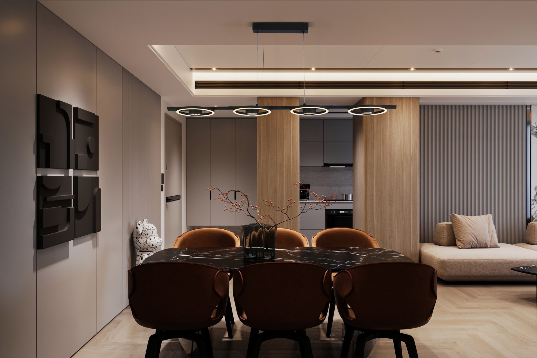 Ruimte 4Lt LED Bar Pendel, Zwart Metaal kopen? Groot assortiment!