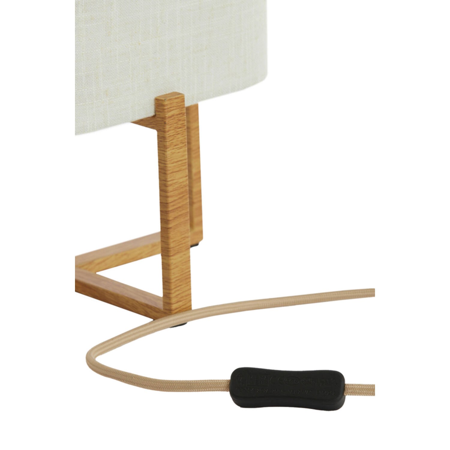 Tafellamp 16,5x16,5x39 cm WYN hout print naturel+linnen crème kopen ...